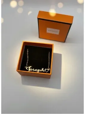 KMonado | Jewelry | Kmonado Custom Joseph Gold Tone Name Necklace Heart ...